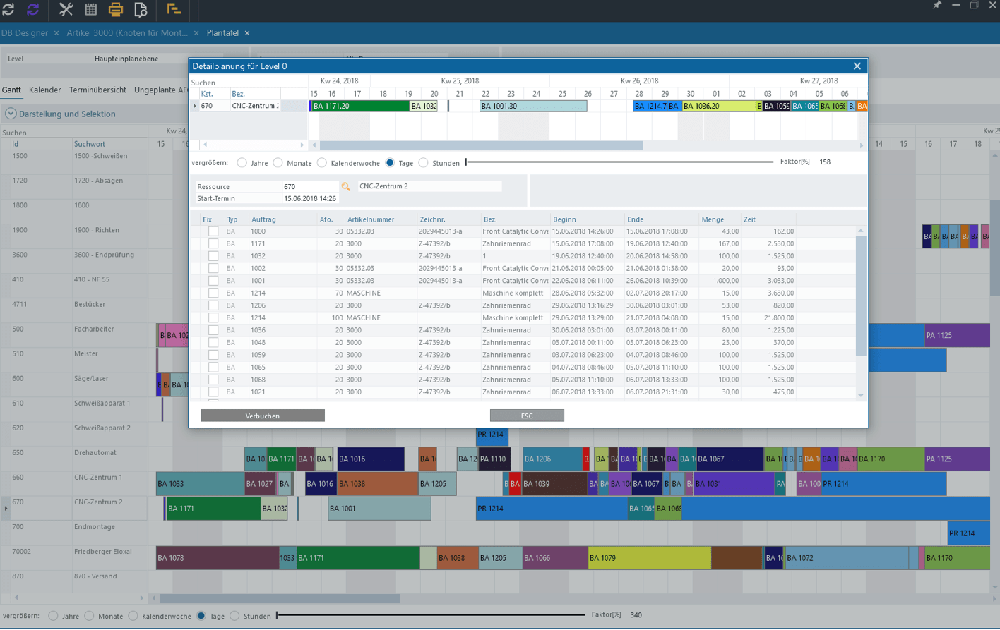 Produktionsplanung - TimeLine ERP