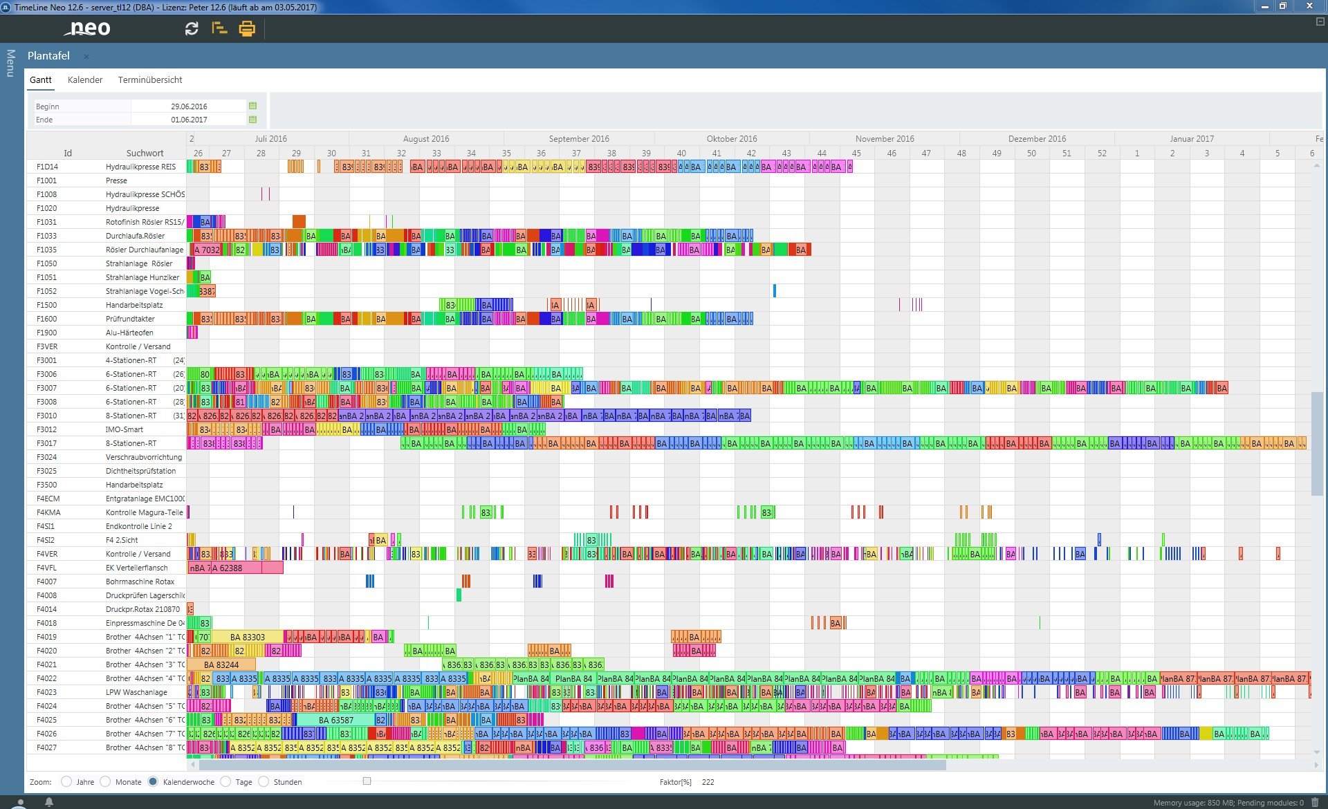 Produktionsplanung - TimeLine ERP