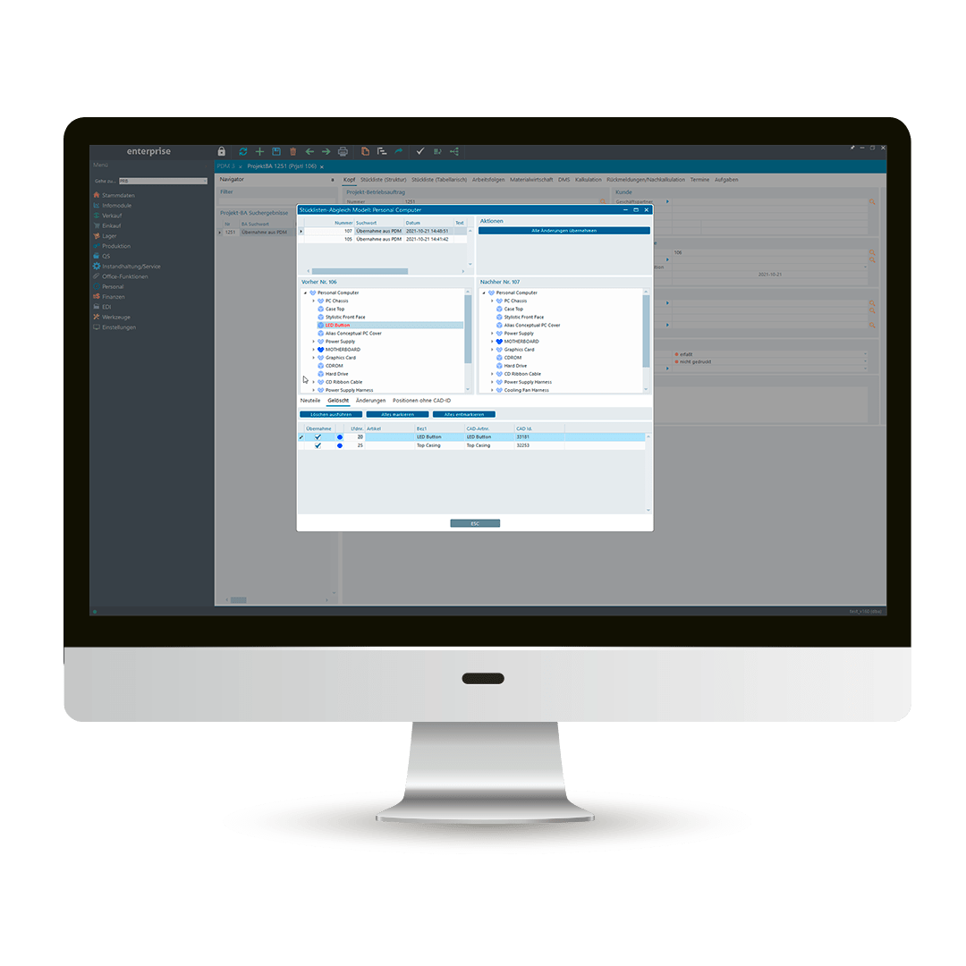 mechanical and plant engineering - ERP industry solution - TimeLine